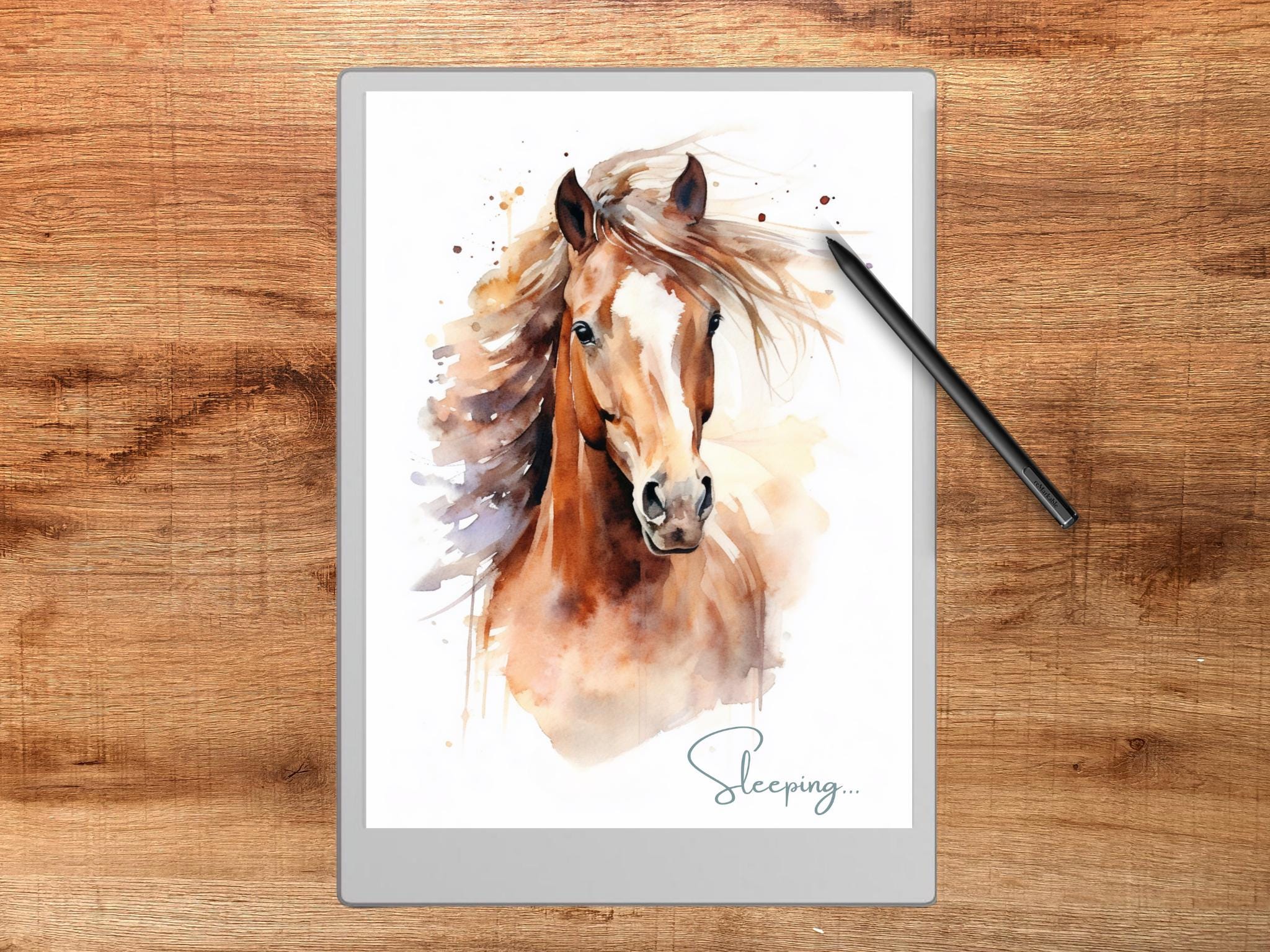 Sleep Screen for Remarkable Paper Pro | With Horse | Cover for ...