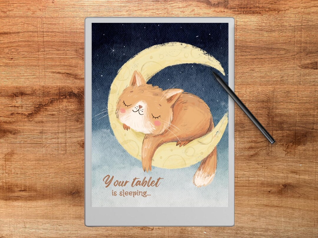 Sleep Screen for Remarkable Paper Pro With Cat Sleeping Watercolor ...