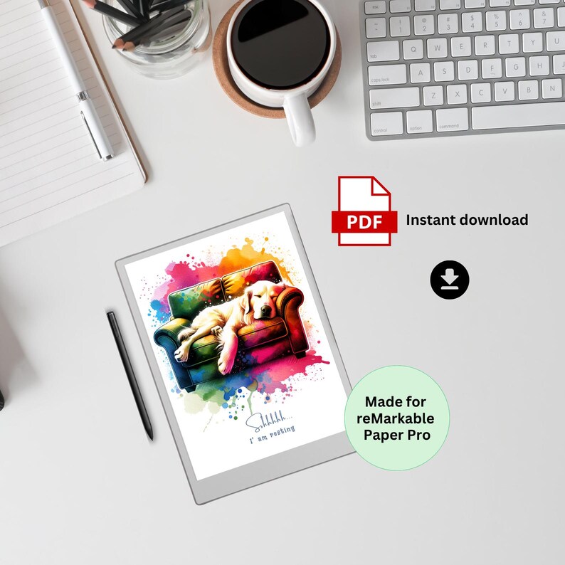 Sleep Screen for Remarkable Paper Pro Sleepy Dog, Cover for Remarkable ...