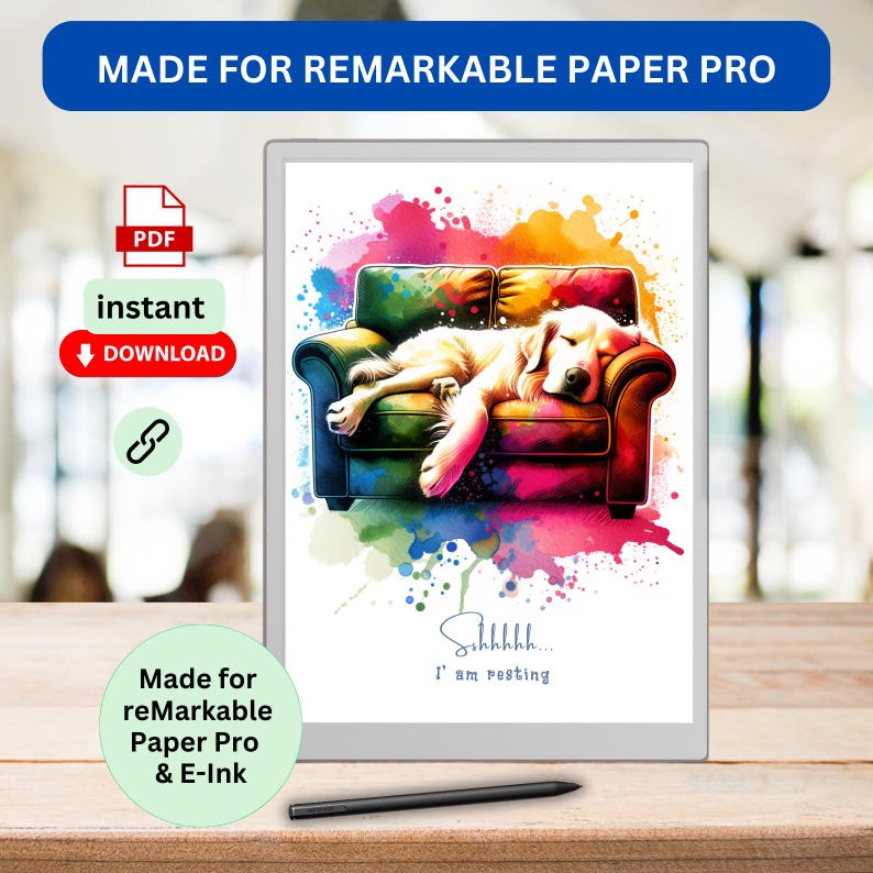 Sleep Screen for Remarkable Paper Pro Sleepy Dog, Cover for Remarkable ...