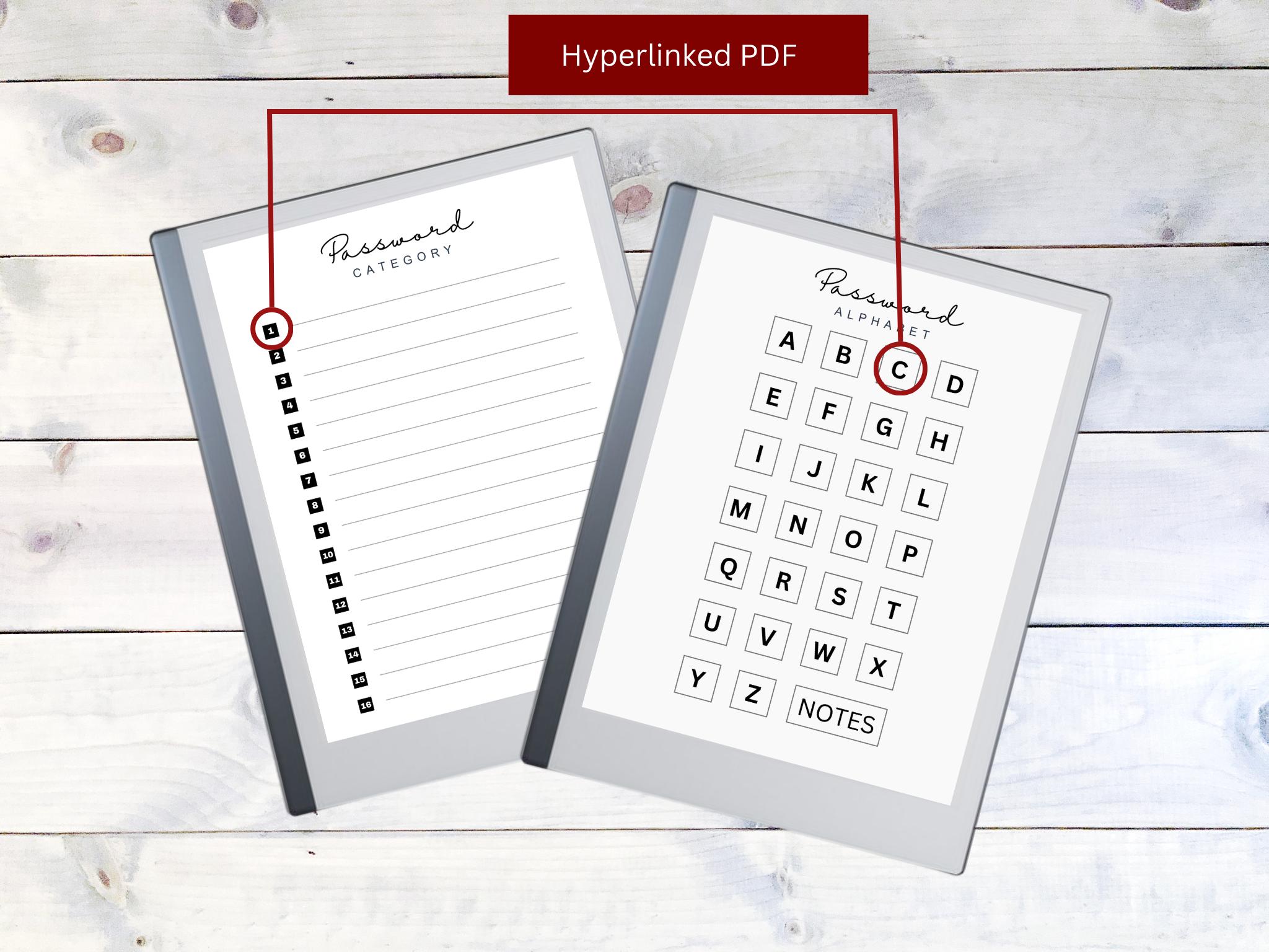 Passwords Tracker Template for Remarkable 2 Password Book RM2 Password ...