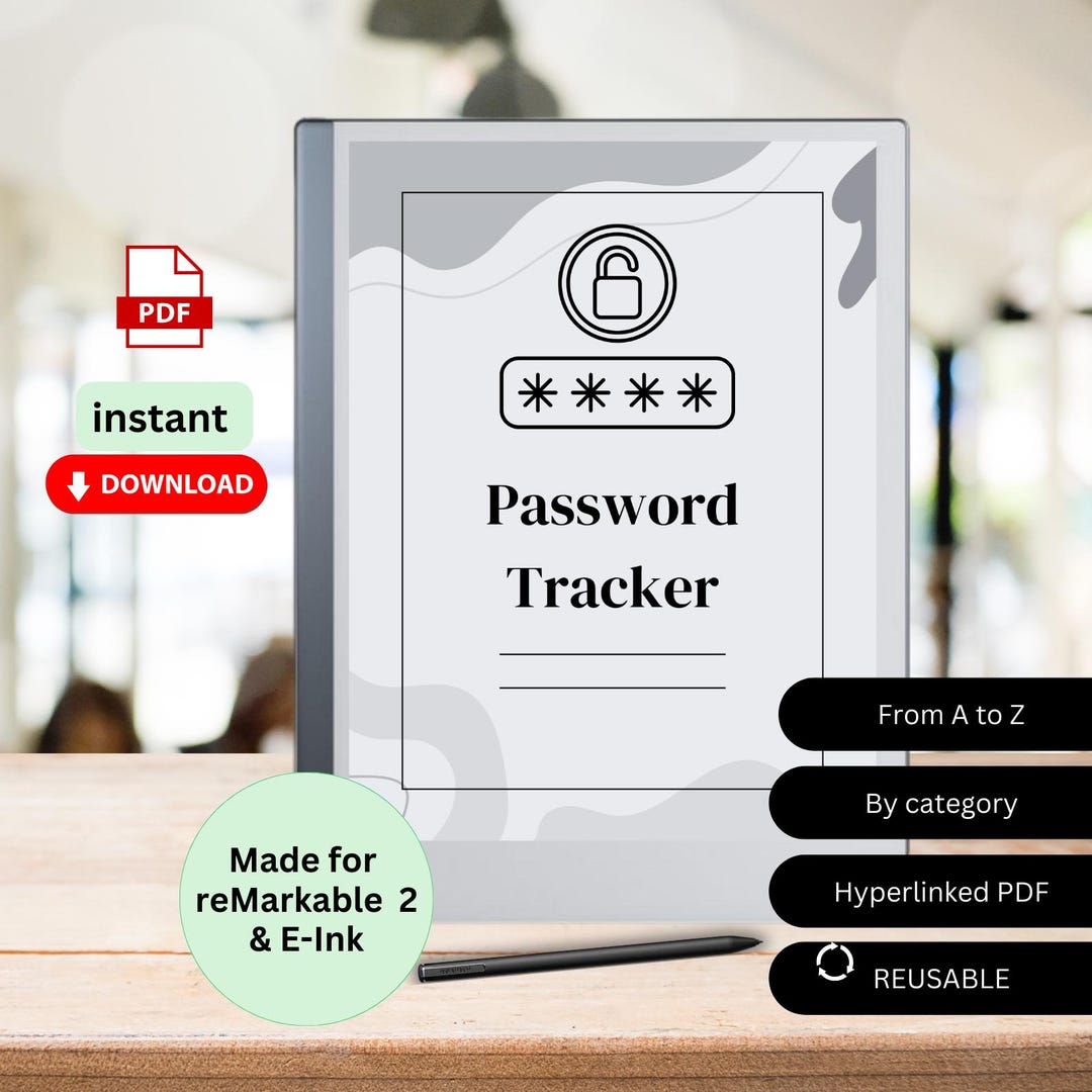 Remarkable 2 Password Tracker Template, A-Z Log Book (PDF) - Etsy