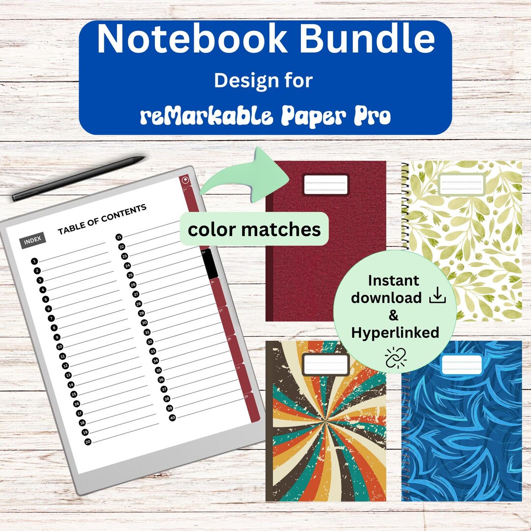 Notebook for Remarkable Paper Pro Hyperlinked Template Journal RMPP ...