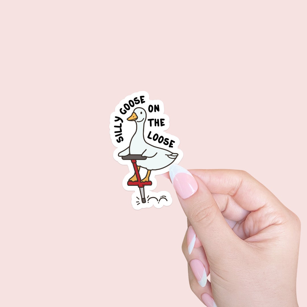 Silly Goose on the Loose Pogo Stick Trendy Funny Cute Kawaii Waterproof ...