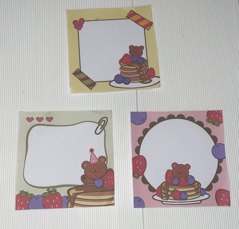 Printable Bear Memopad Design Bundle PNG Instant Download - Etsy