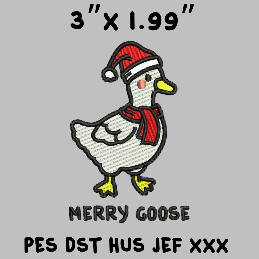 Silly Merry Goose Embroidery Design File Trendy - Etsy