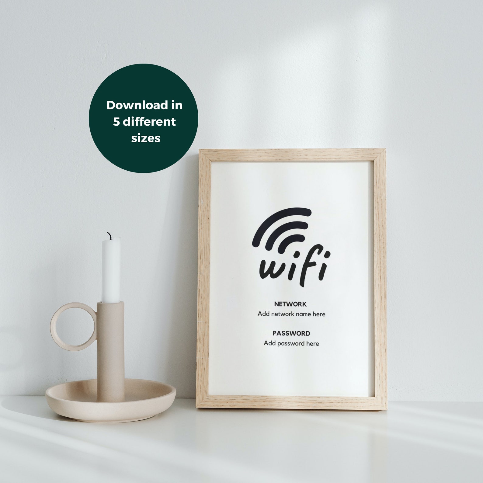 Wifi Password Sign, Wifi Sign, Printable Wifi Sign, Wifi Sign Template ...