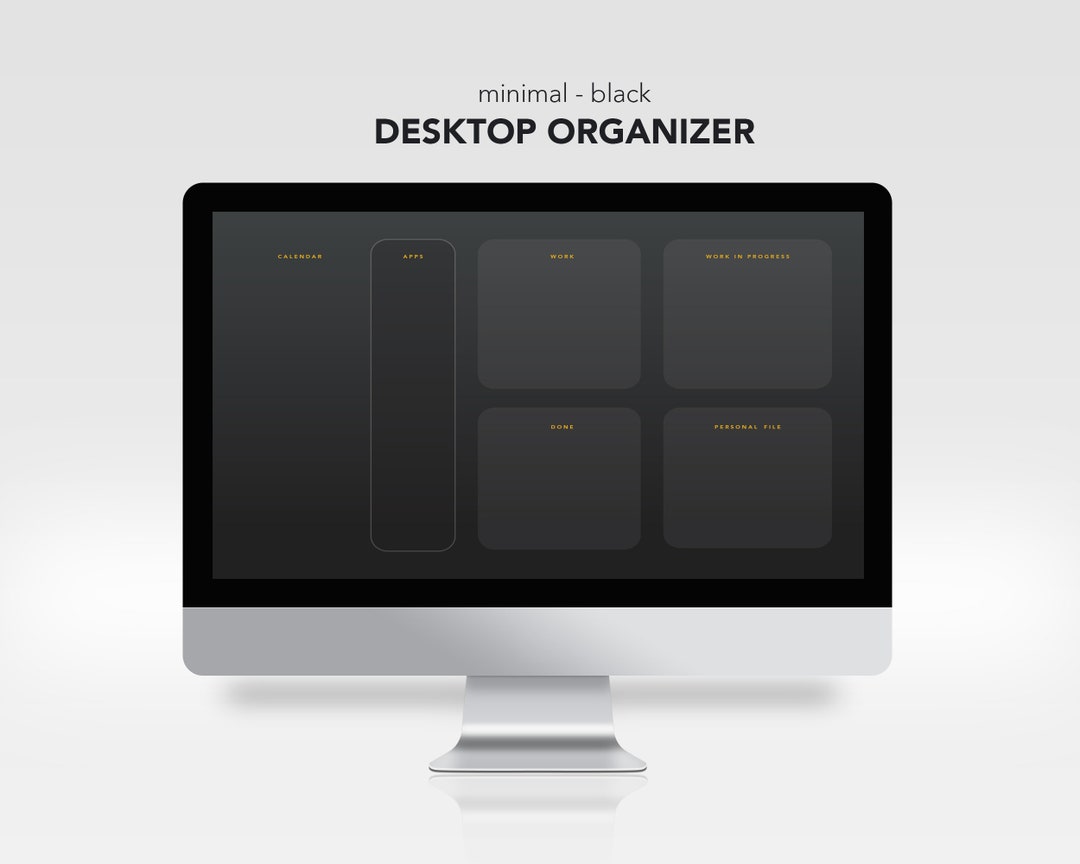Minimal Desktop Organizer Wallpaper Black - Etsy