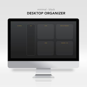 Minimal Desktop Organizer Wallpaper Black - Etsy