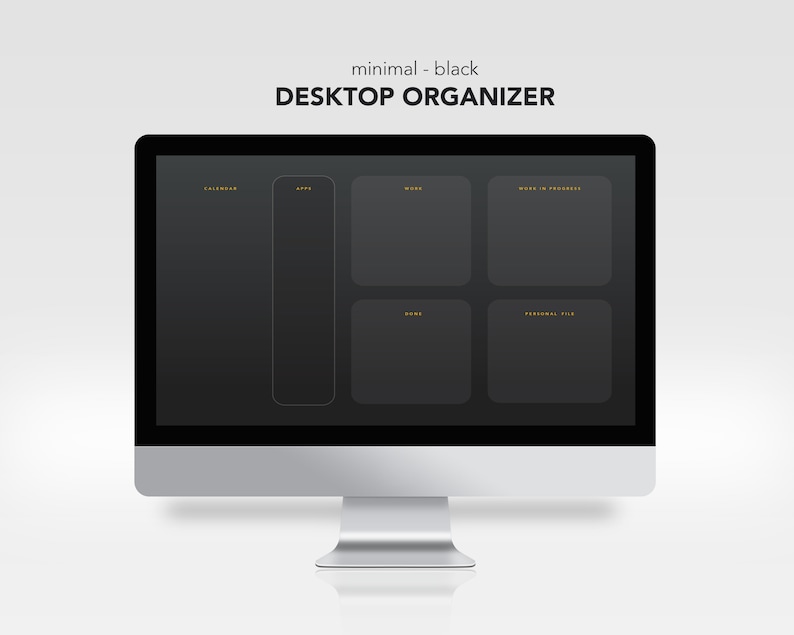 Minimal Desktop Organizer Wallpaper Black - Etsy
