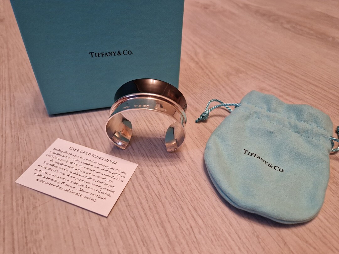 Tiffany and Co 1837 Wide Cuff in Titanium & Silver - Etsy