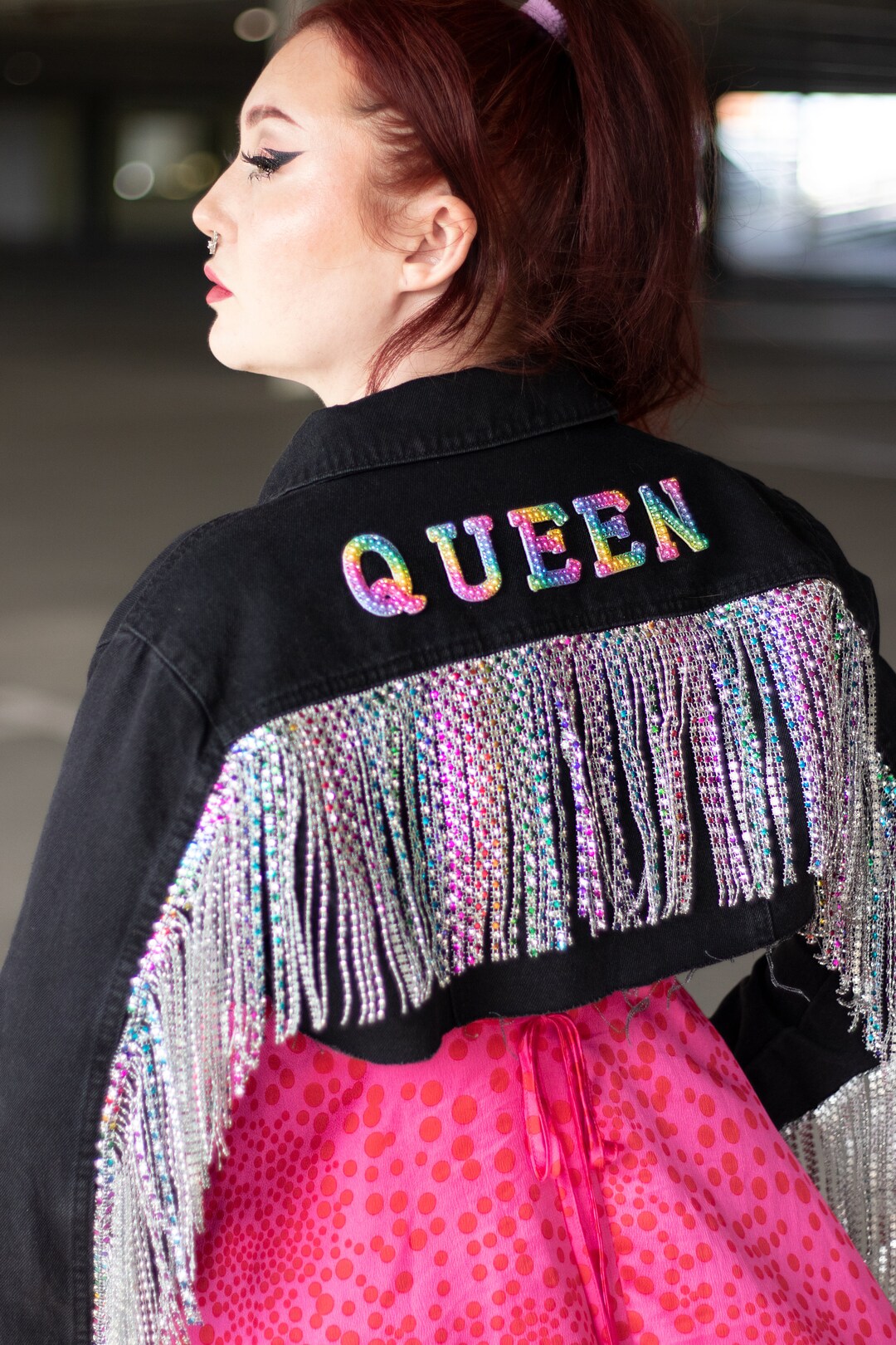 Pride Handmade Custom Cropped Denim Jacket Customised Rave Party ...