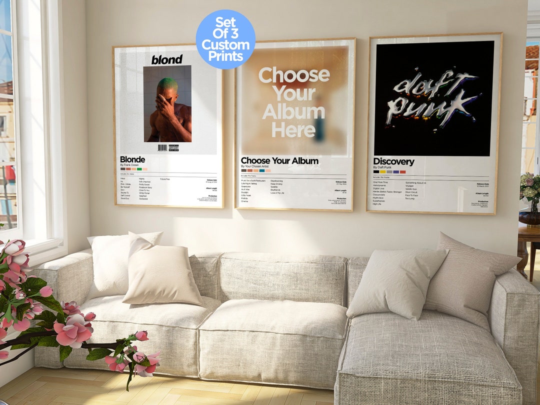 Set of 3 Music Posters | Personalised Music Print Aesthetic | Choose ...
