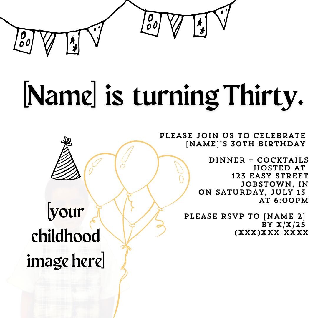 Turning Thirty Surprise Birthday Invitation - Etsy