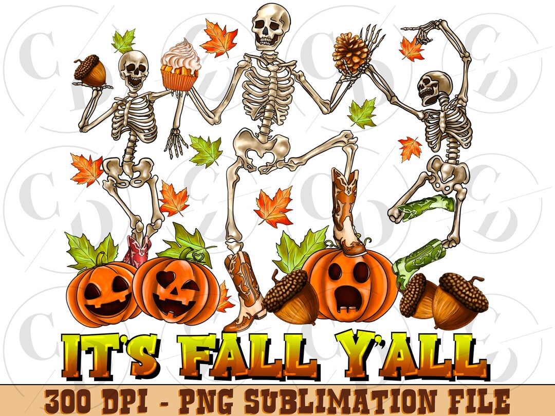 Fall Skeletons PNG, Pumpkin Spice, Jack O'lantern (digital Download) - Etsy