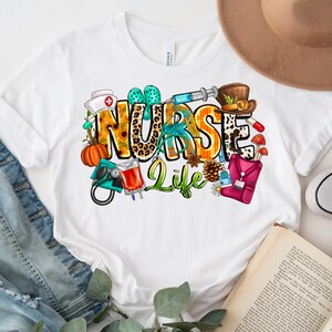 Nurse Life Fall Png Sublimation Design Download, Fall Design Png ...