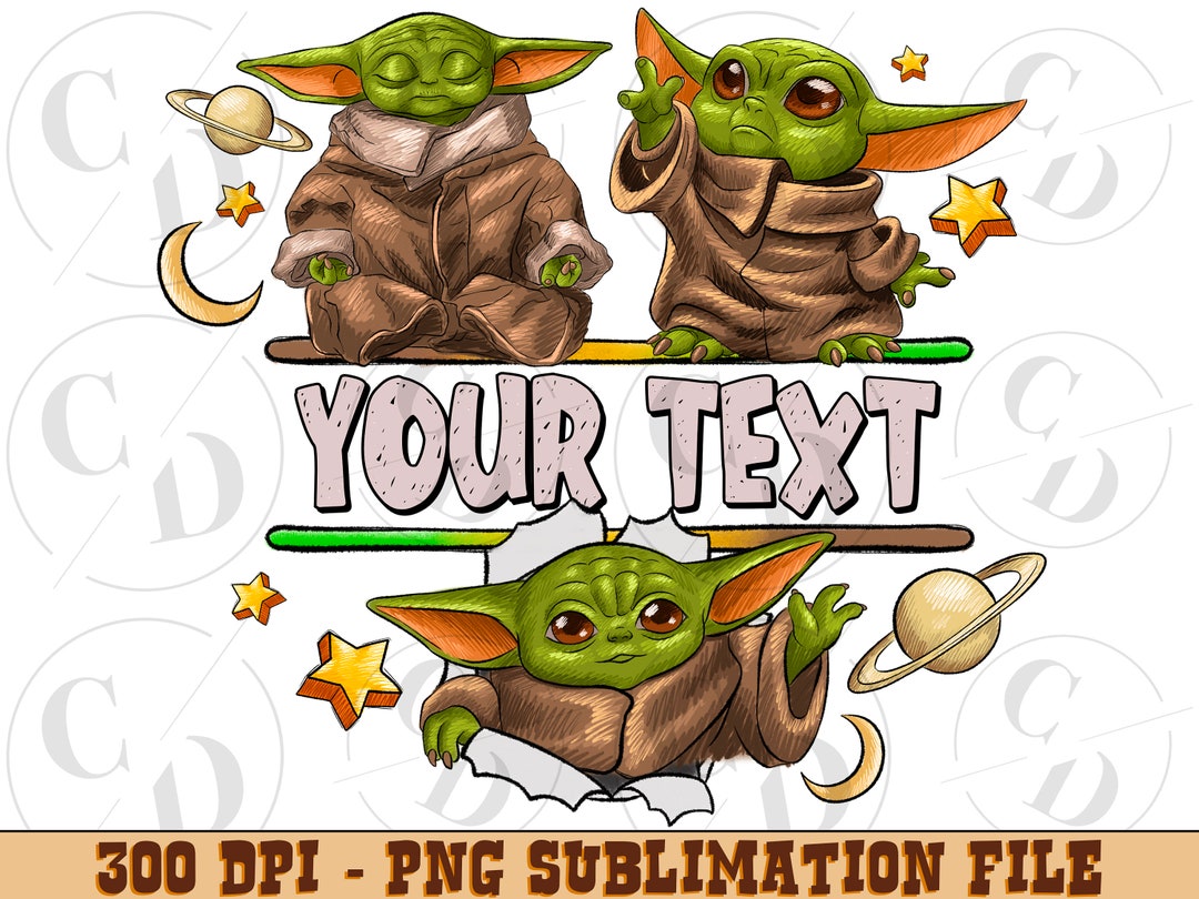 Personalized Floral Baby Yoda Png Sublimation Design Download, Custom Name Baby Yoda Png, Cute ...
