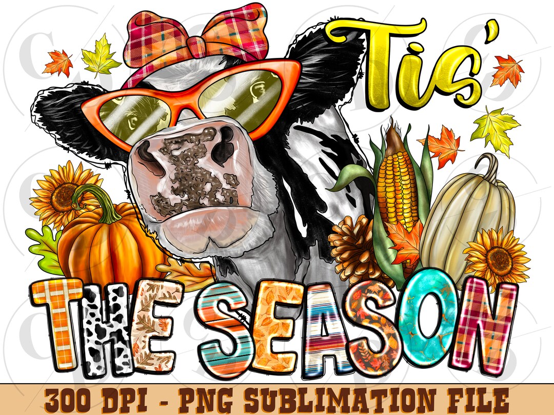 Tis' the Season Heifer Png Sublimation Design, Fall Png, Hello Fall Png ...