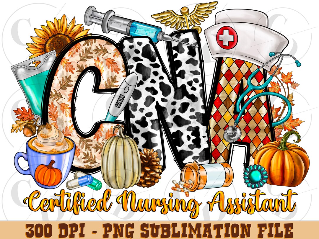 Fall CNA Nurse PNG, Autumn Vibes Sublimation Design (digital Download ...