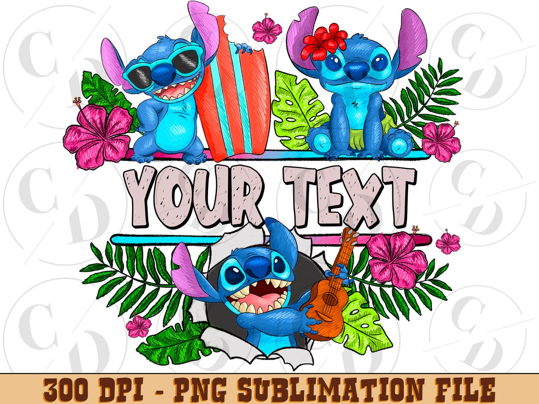 Personalized Floral Stitch Png Sublimation Design Download, Custom Name ...