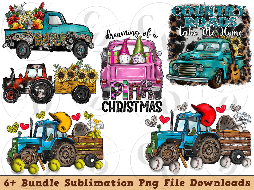 Truck Clipart Png Bundle, Farm Truck Clipart, Turquoise Truck Clipart ...