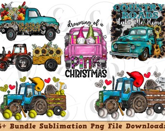 Truck Clipart Png Bundle, Farm Truck Clipart, Turquoise Truck Clipart ...