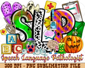 Halloween Speech Language Pathologist SLP Sublimation PNG Design ...