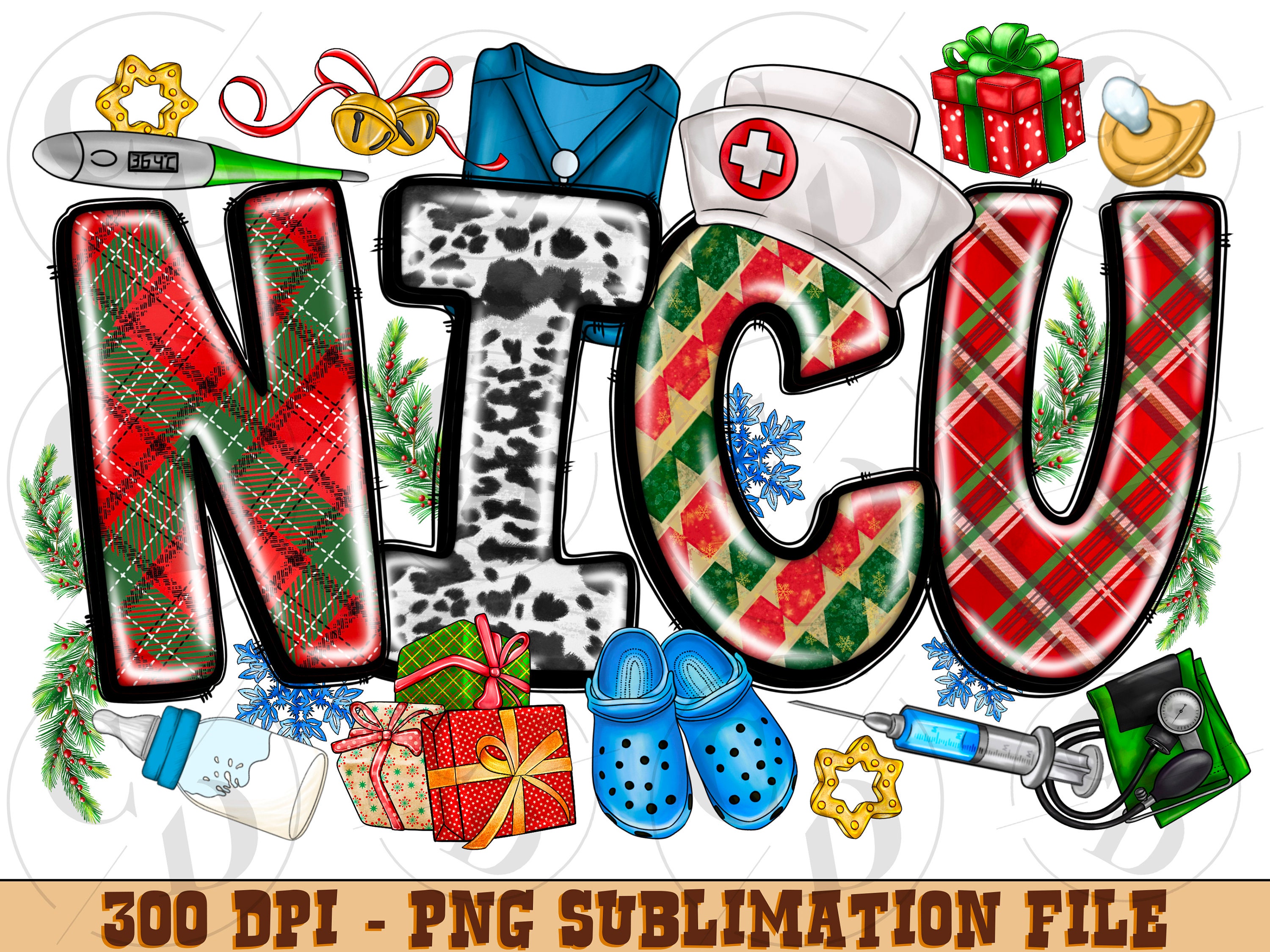 NICU Png Nurse Christmas Png Merry Christmas Nurse Png - Etsy