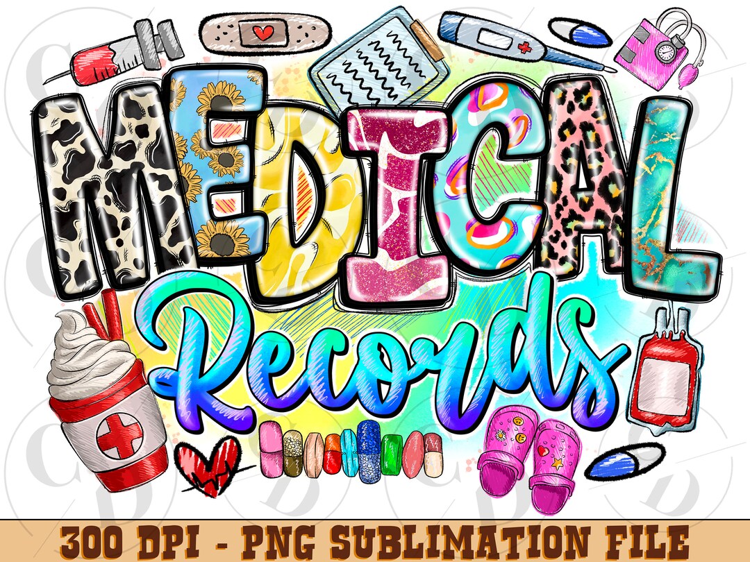Medical Records PNG Sublimation Design, Nurse Life (digital Download ...