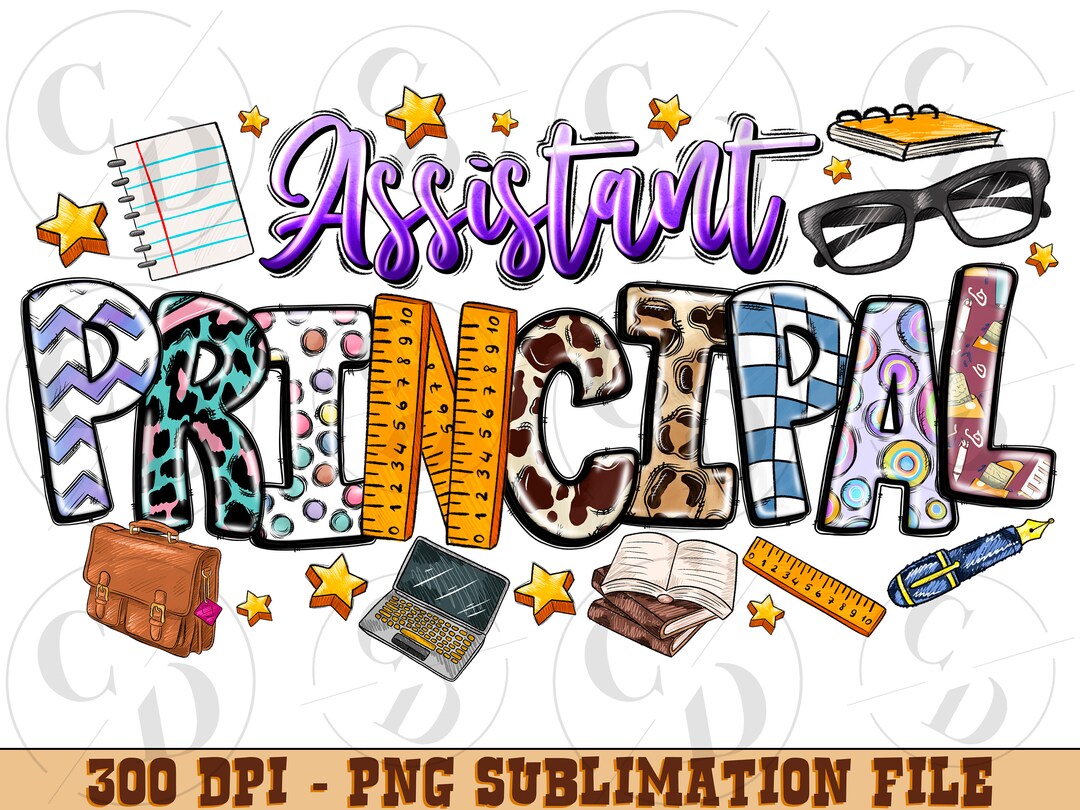Principal Sublimation PNG Design, Assistant Principal, Back to School ...