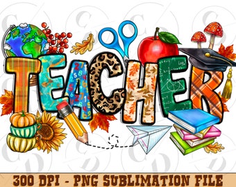 Teacher Life Autumn SVG, Teacher Svg Png, Love, Fall, Autumn Clip Art ...