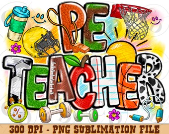 PE Physical Education Teacher Png Sublimation Design Download,teacher ...