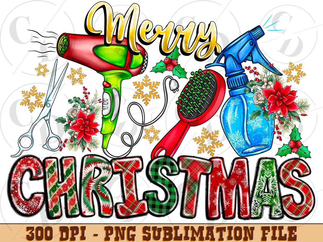 Christmas Hair Stylist PNG, Salon Tools Clipart (digital Download) - Etsy