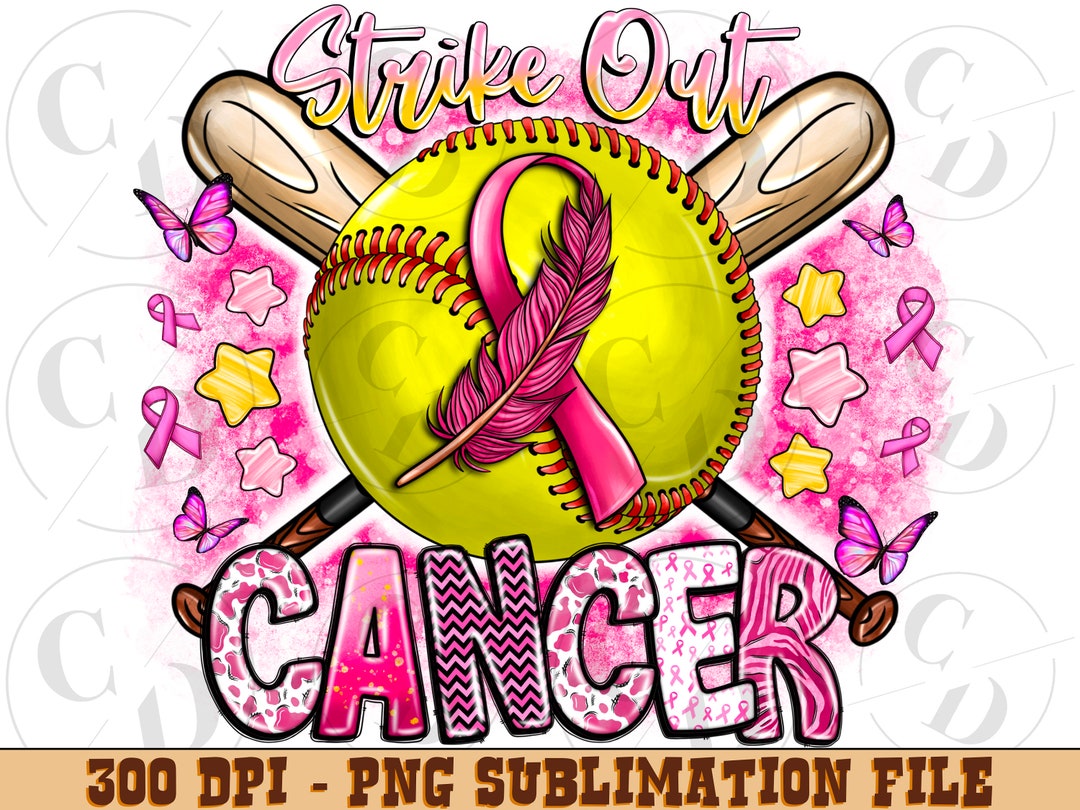 Breast Cancer Softball Png, Pink Ribbon Design (digital Download) - Etsy