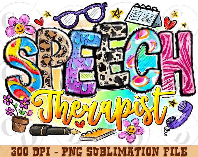 Speech Therapist Png Sublimation Design Download, Western Speech ...
