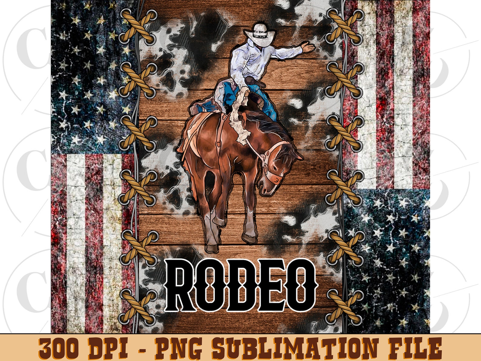 Western Rodeo 20oz Skinny Tumbler Png Sublimation Design Download ...