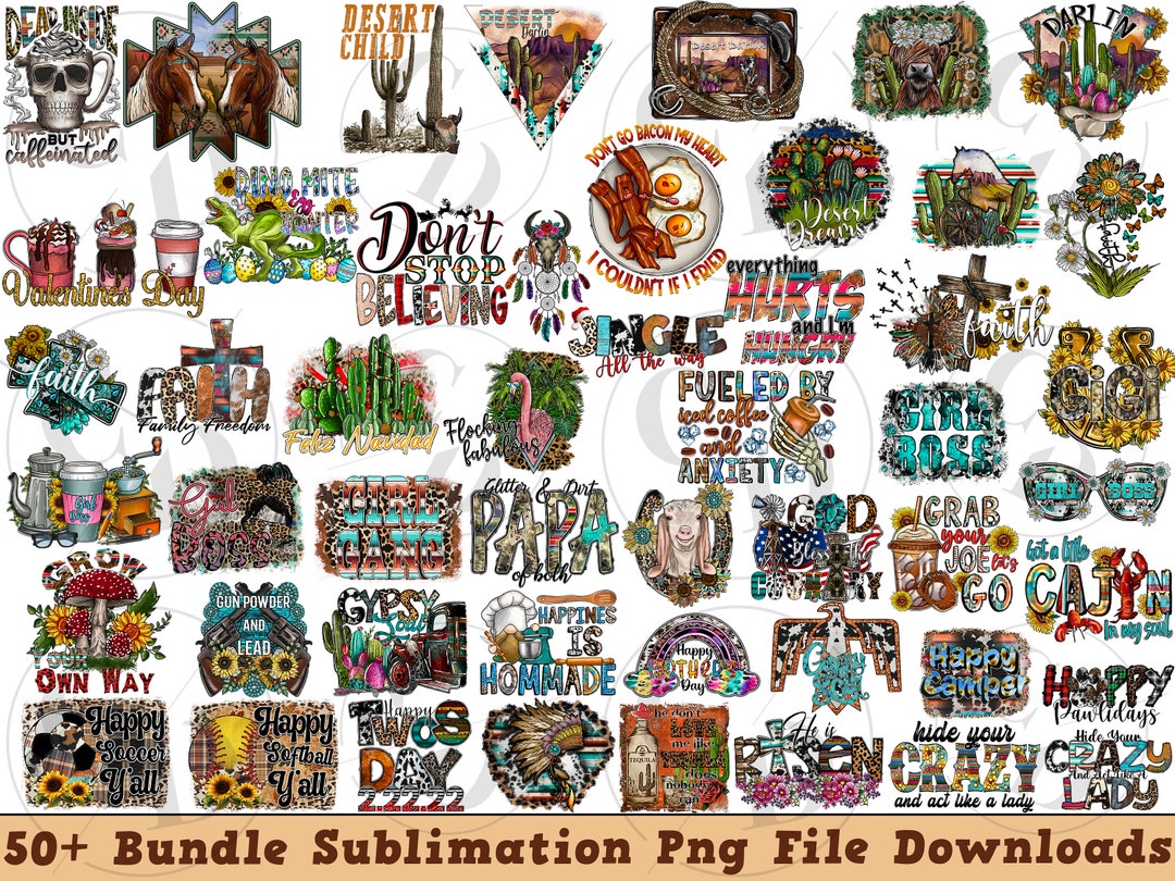 Western Sublimation Designs Bundle, Cowhide, Faith (digital Download ...