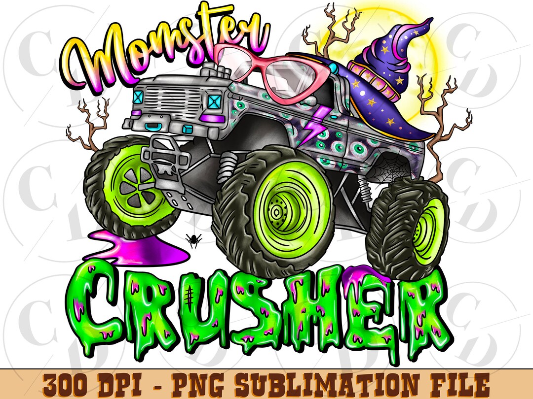 Momster Crusher Png Sublimation Design Download, Ghost Monster Truck ...
