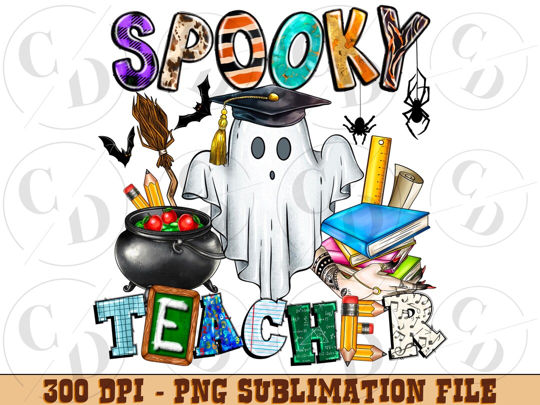 Spooky Teacher Png, Pumpkin, Halloween Png, Spooky Season, School ...