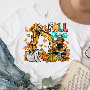 Fall Things Png, Backhoe Loader Png, Fall Png, Pumpkin Png, I Dig Fall ...