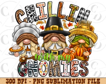 Thankful for My Gnomies PNG Friendsgiving PNG Fall Gnomies Thanksgiving ...