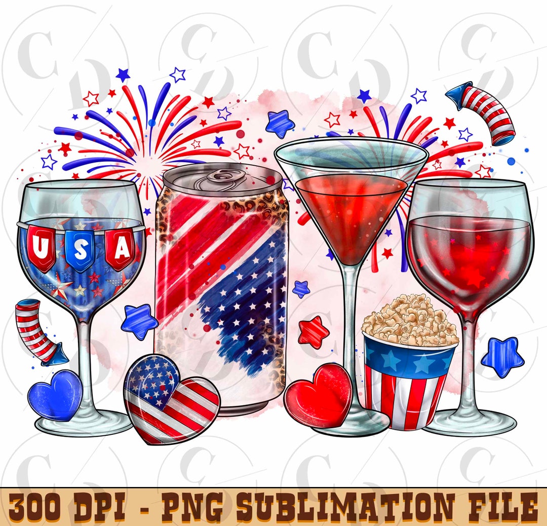 American Drink PNG, 4th of July Sublimation Design (digital Download ...