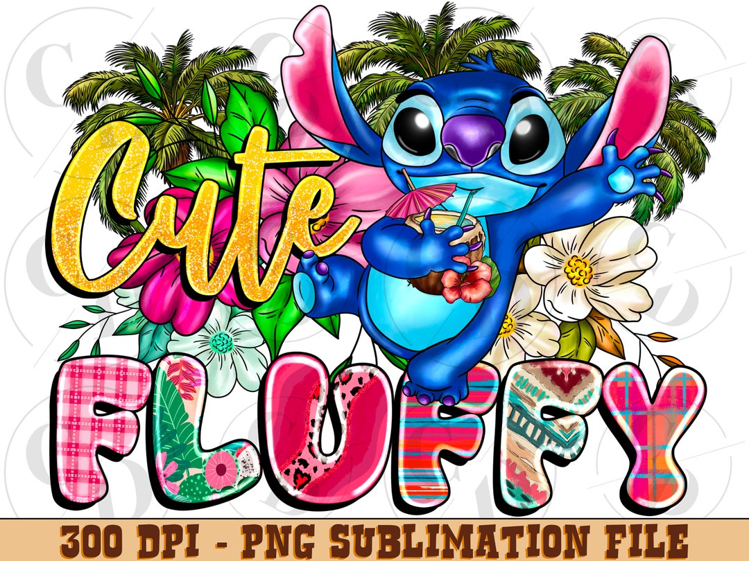 Cute and Fluffy Stitch Png Sublimation Design Download, Cute Stitch Png ...