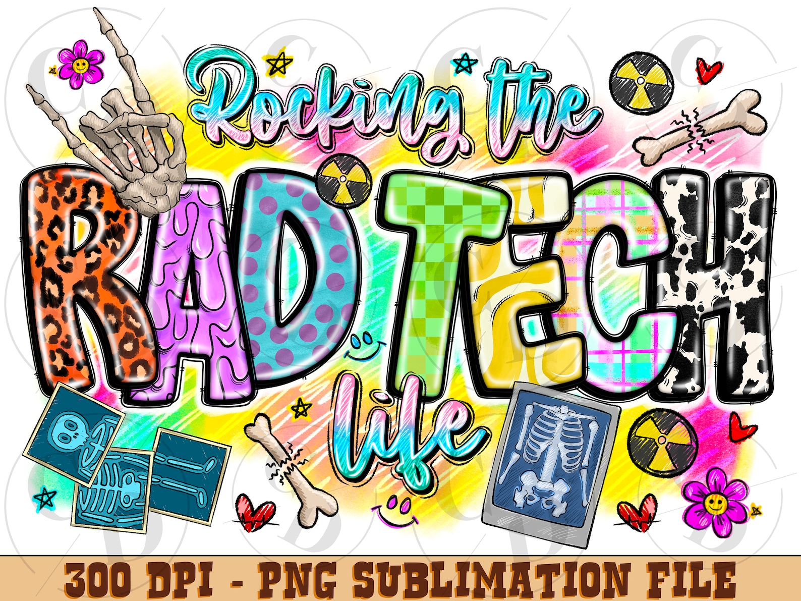 Rad Tech Png, Rad Tech Life Png Sublimation Design Download, Rocking ...