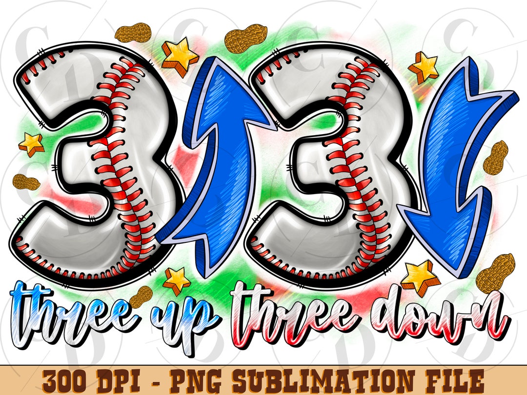 Three up Three Down Png, Png, Game Day Png, Baseball,baseball Mom ...