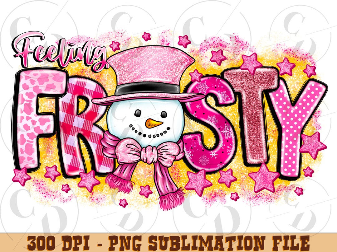 Snowman Feeling a Little Frosty PNG, Snowman Pink Christmas PNG, Funny ...