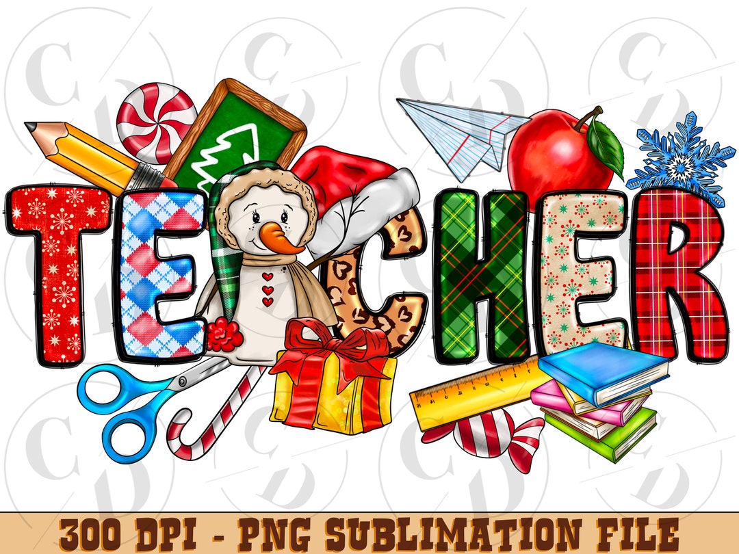 Teacher Christmas Png, Love Christmas Teacher, Teacher Christmas Png ...