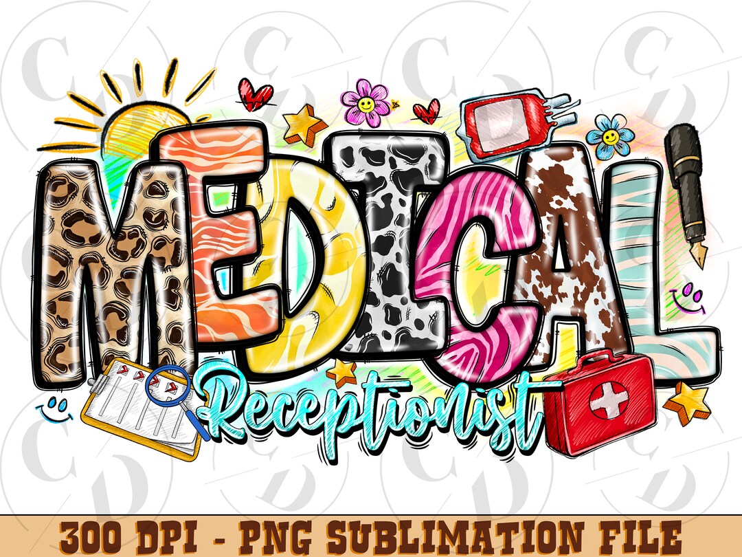 Colorful Medical Receptionist PNG, Sublimation Design (digital Download ...