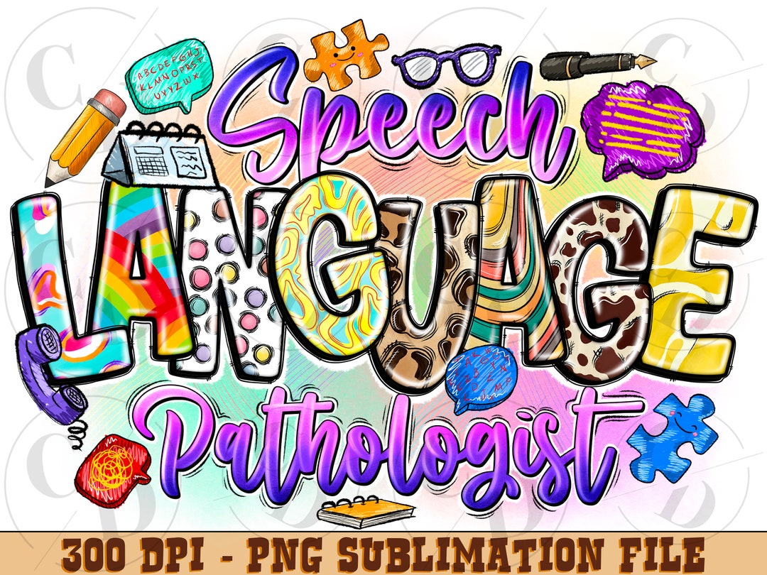 Speech Language Pathologist SLP Sublimation PNG Design, Hand Drawn ...