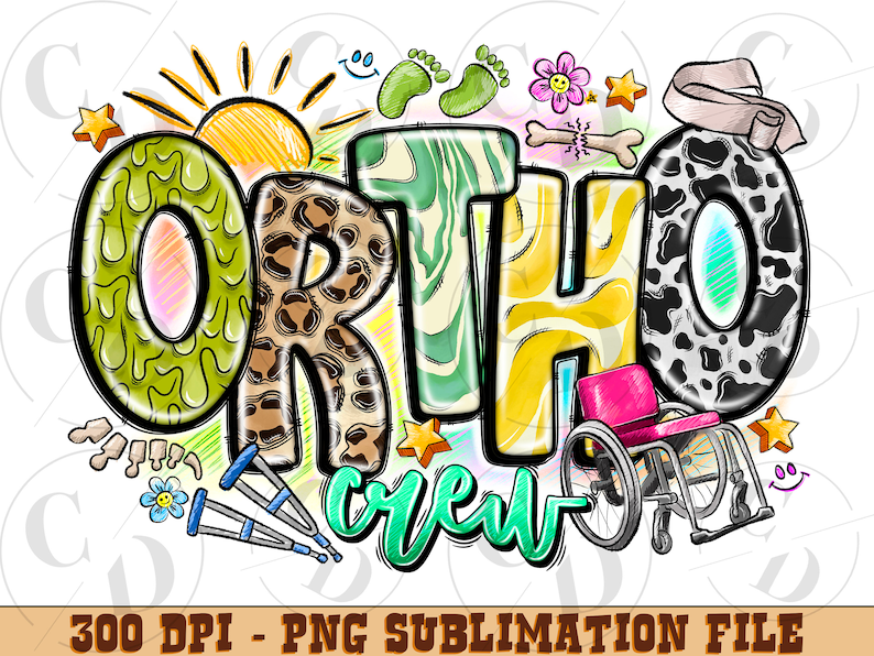 Ortho Crew Groovy Flower Design, Retro Nurse Spring PNG (digital ...